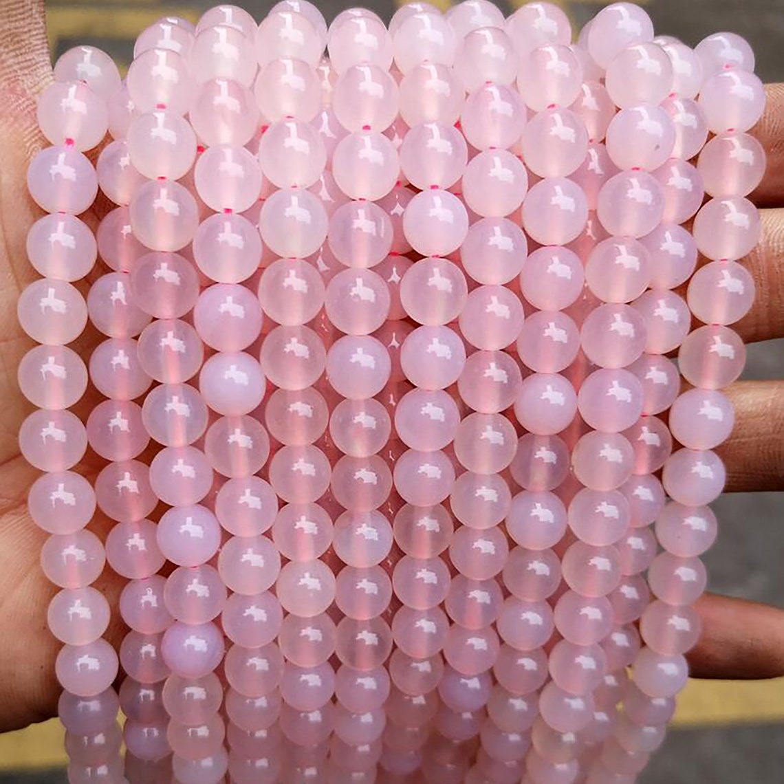 6-10mm Natural Genuine Pink agate Beads AAAAA Grade Smooth | Etsy