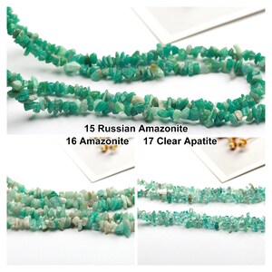 30 Natural Gemstone Chip Beads Multi Materials 3-5mm 5-8mm 8-12mm ...