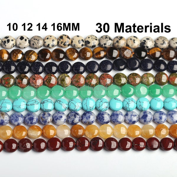 Flat Gemstone Beads - Etsy