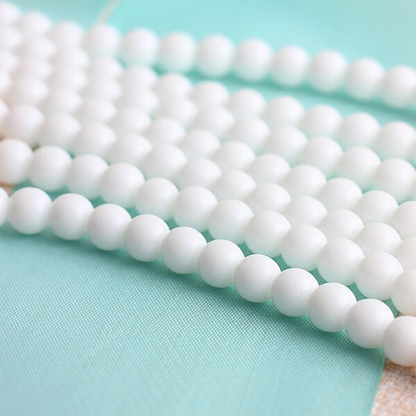 White Stone Beads - Etsy
