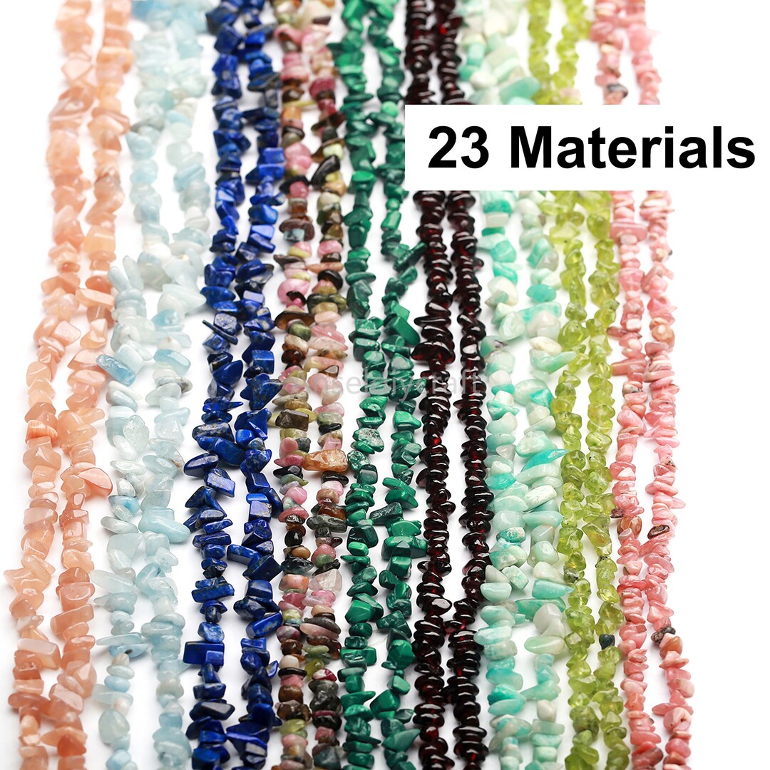 30 Natural Gemstone Chip Beads Multi Materials 3-5mm 5-8mm 8-12mm ...