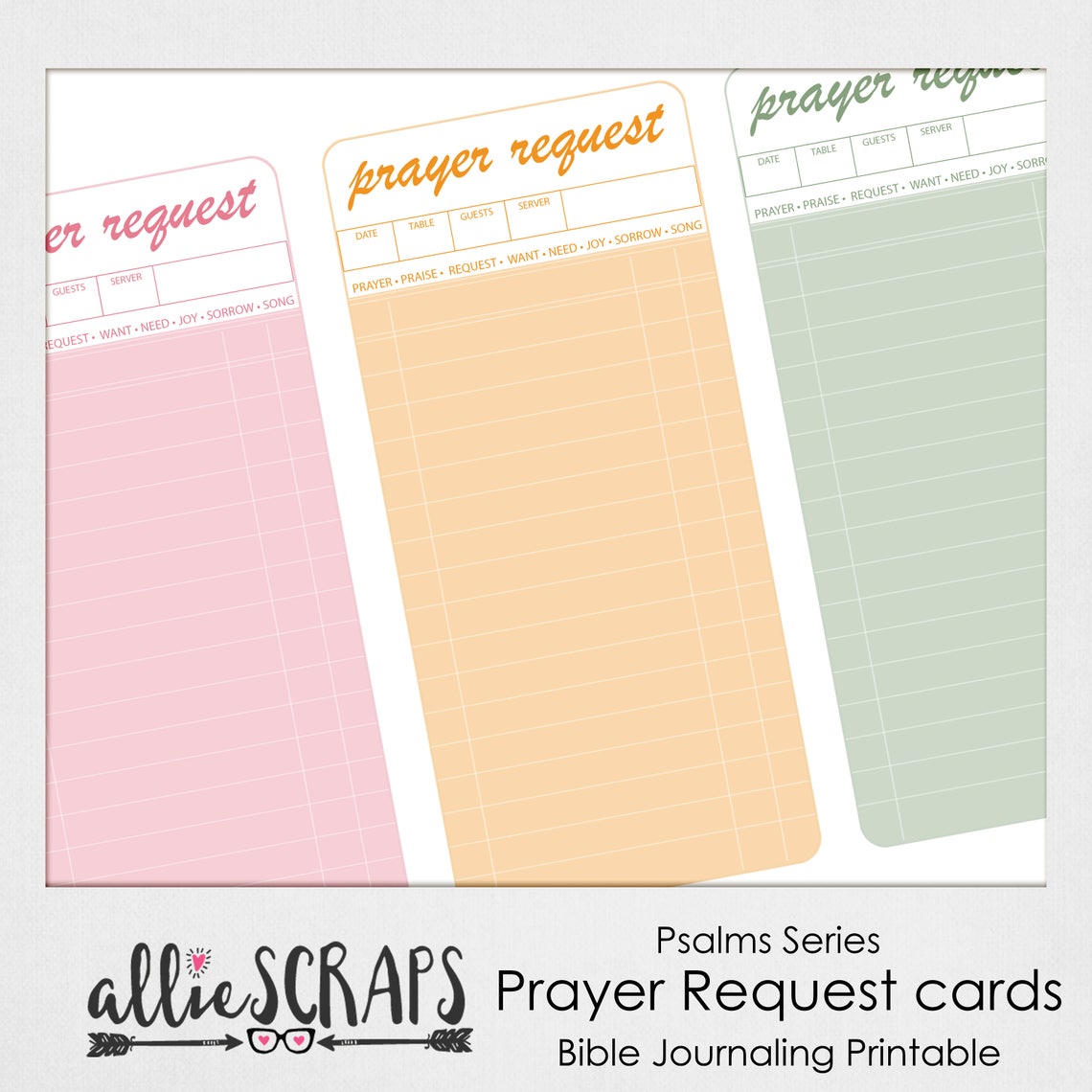 Psalms Series | Prayer Request Cards Printable - Etsy