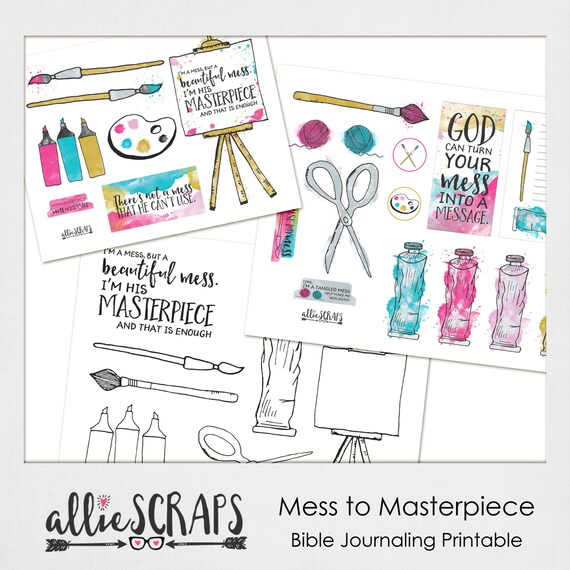 Mess to Masterpiece Bible Journaling Printable | Etsy
