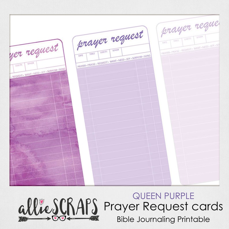 Queen Purple | Prayer Request Cards Printable - Etsy