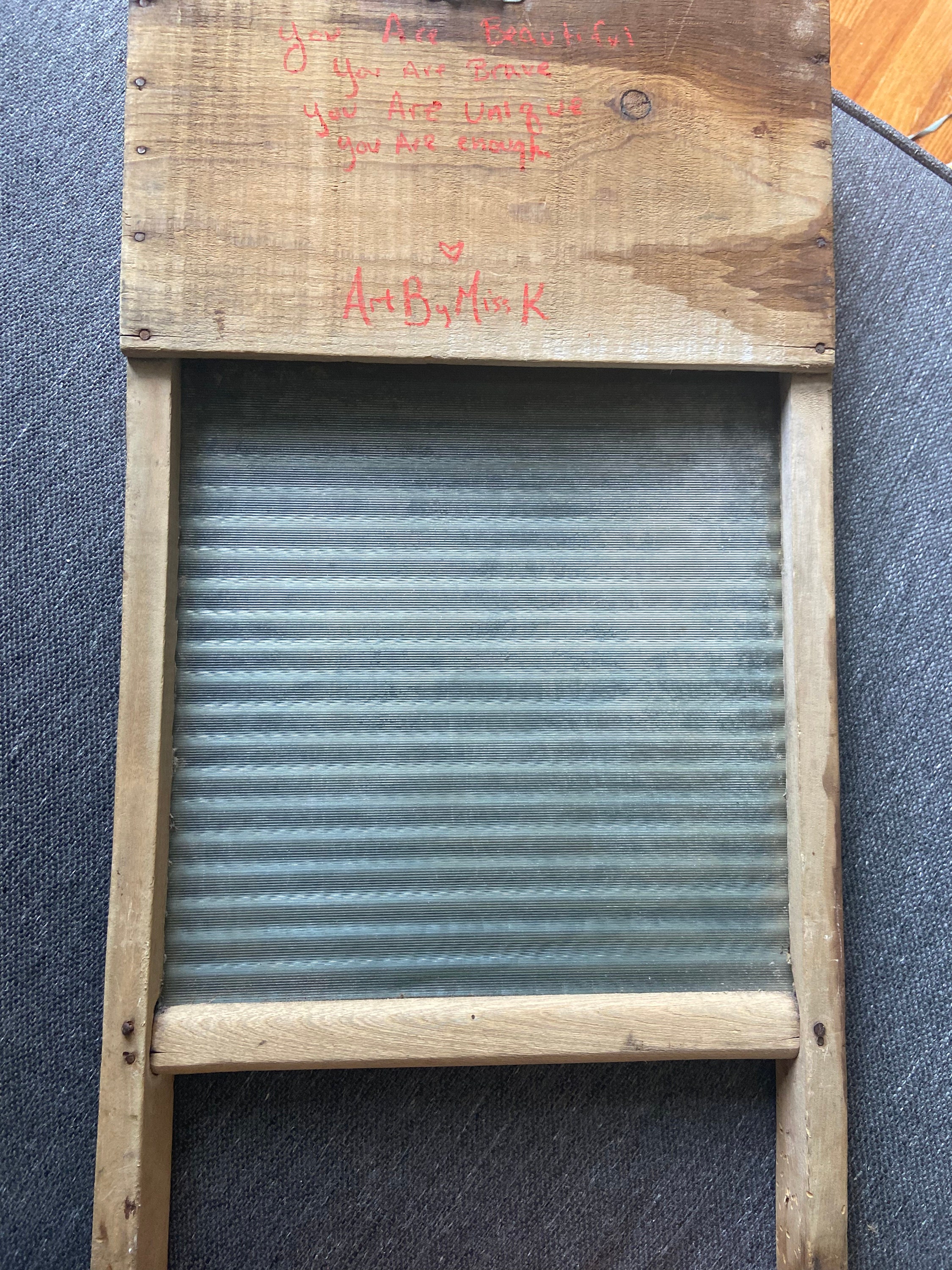 Vintage Hand Painted, Artist Signed, Washboard, Kitchen Deco, Laundry ...