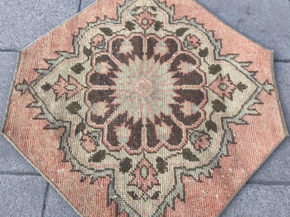 Octagon Small RugOushak Octagon Rug Door Mat RugMat Octagon | Etsy