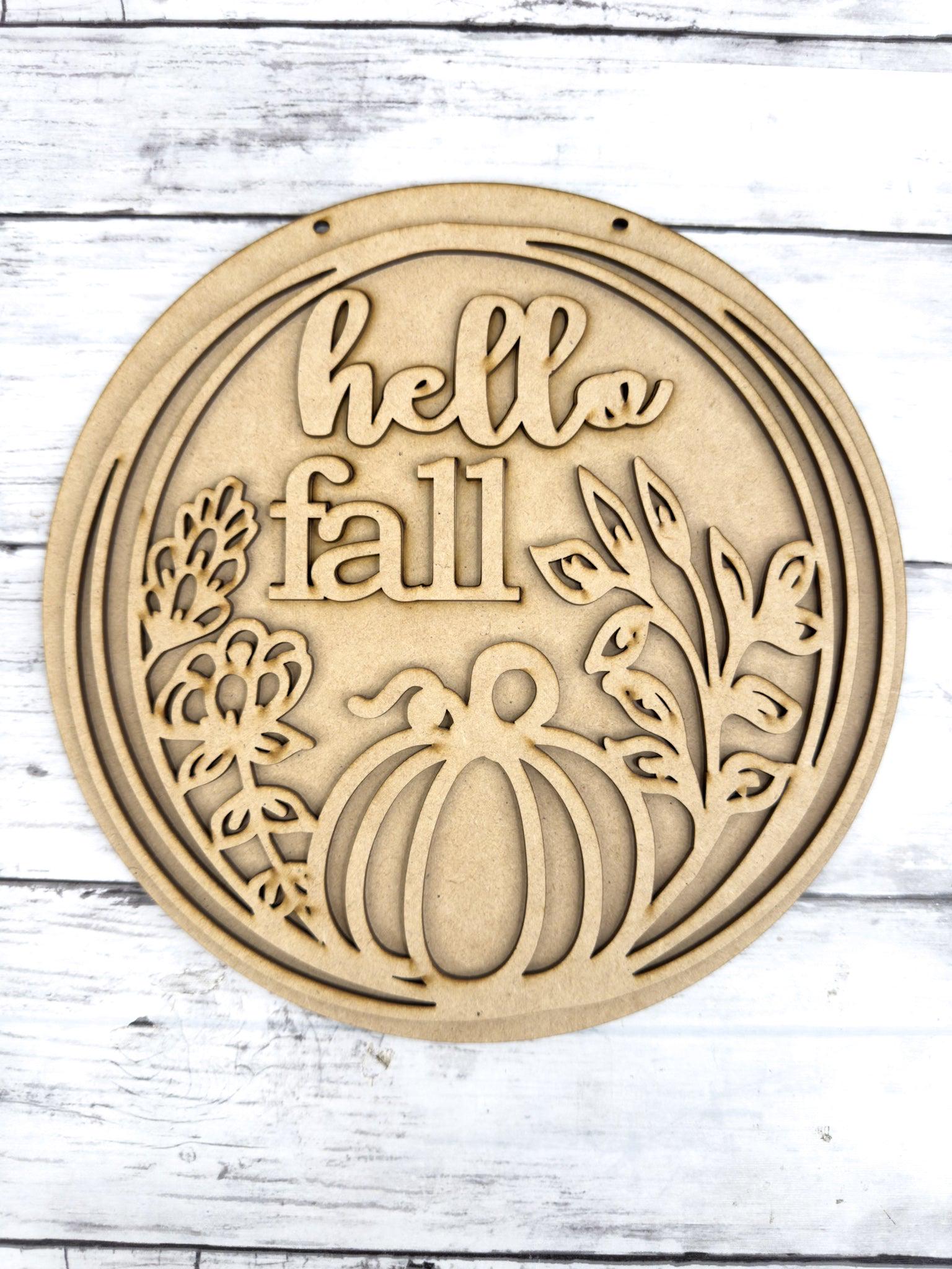 Hello Fall Door Hanger DIY Craft Kit | Autumn Harvest Decoration ...