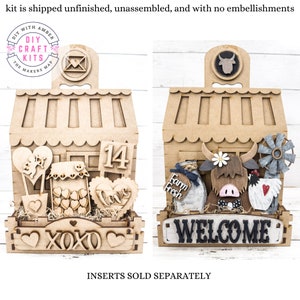 Shop Store Interchangeable Box Base DIY Craft Kit | Rustic Decor Wooden ...