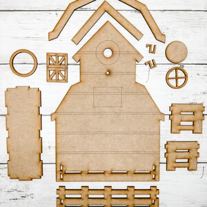Farmhouse Barn Interchangeable Box Base DIY Craft Kit | Rustic Decor ...