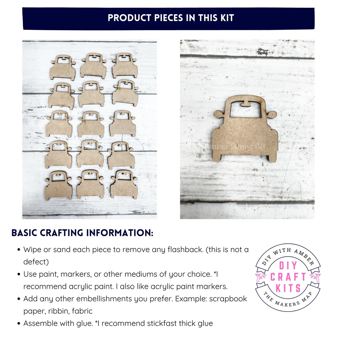 Mini Truck Wood Shapes Set | Truck Shape | Vintage Truck | Wood Cutouts ...