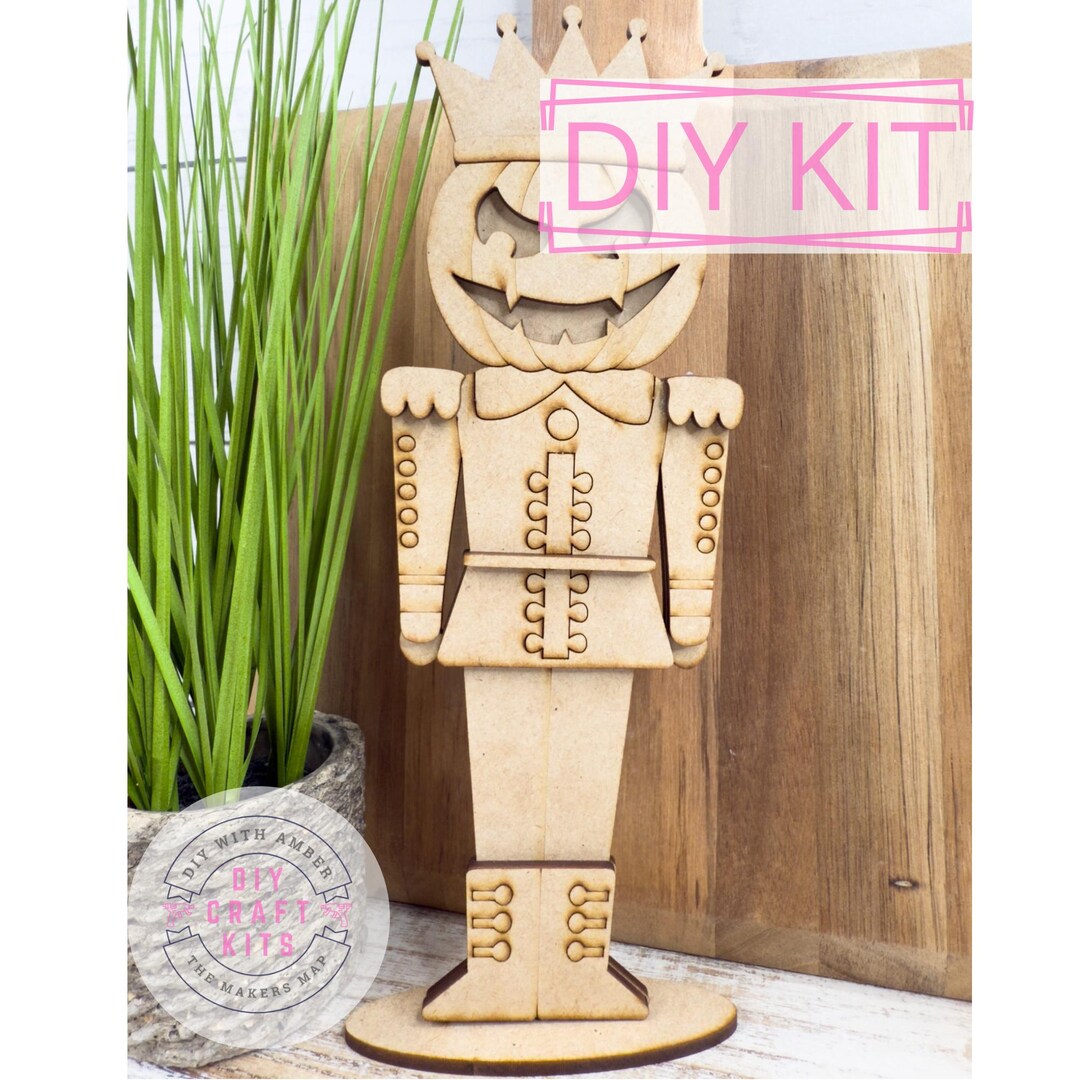 Jack O Lantern King Nutcracker DIY Craft Kit | Halloween Shelf Sitter ...