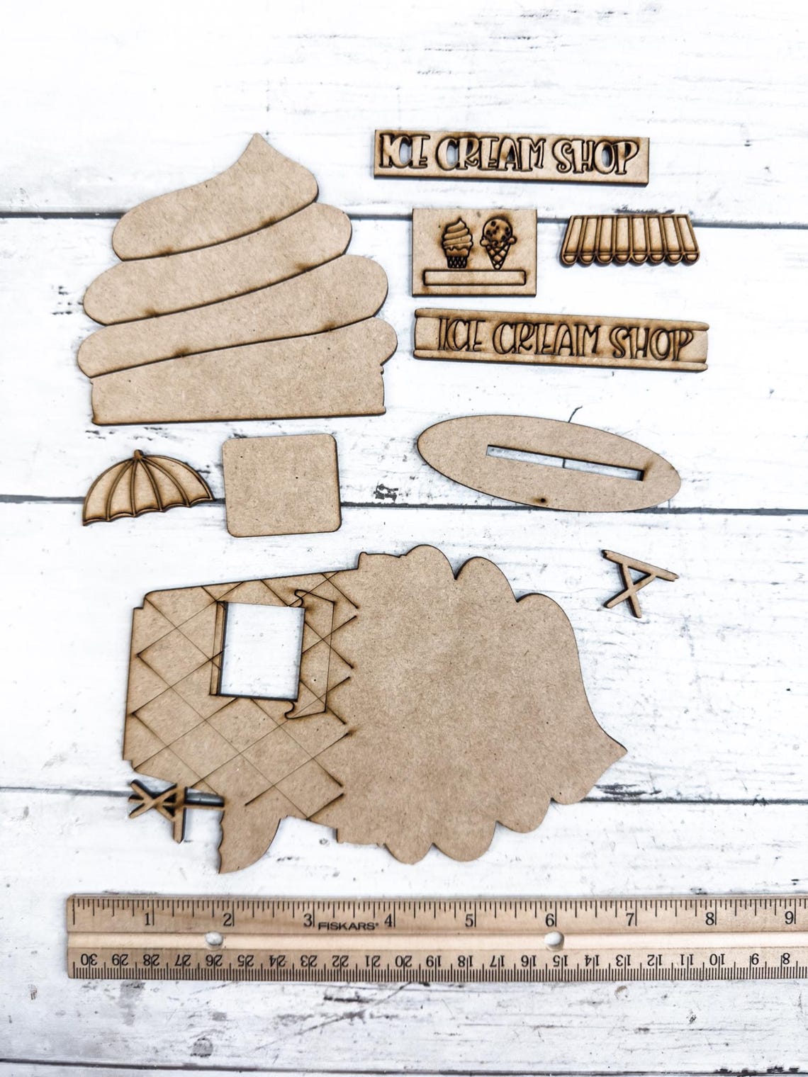 Little Cone Ice Cream Shop Shelf Sitter DIY Kit | Summer Sitter ...