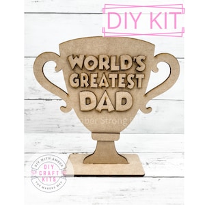 Worlds Greatest Dad Trophy DIY Kit | Dad Gift | Fathers Day Present ...