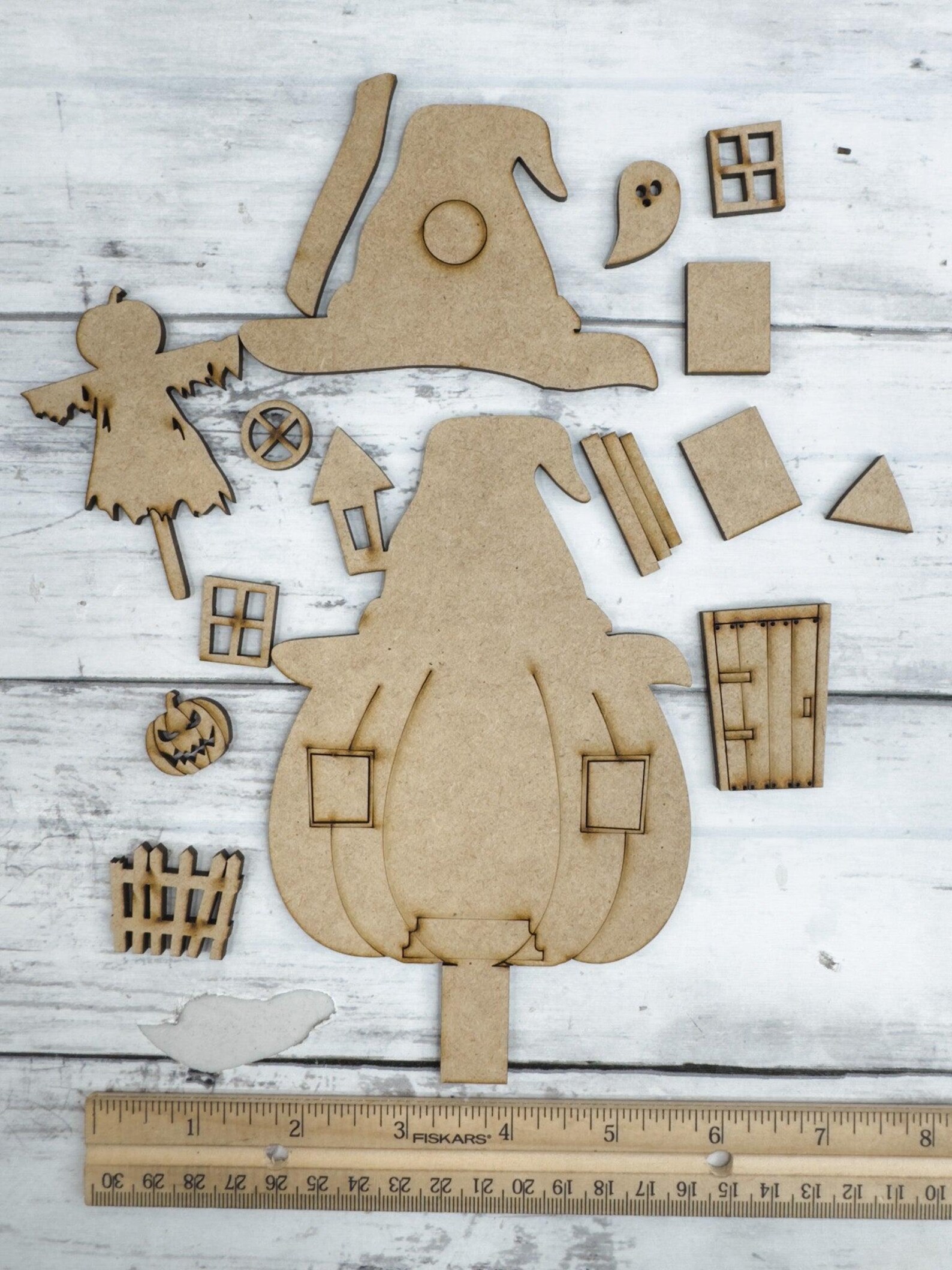 Jack-o-lantern House Insert for Interchangeable Spindle Base DIY Craft ...