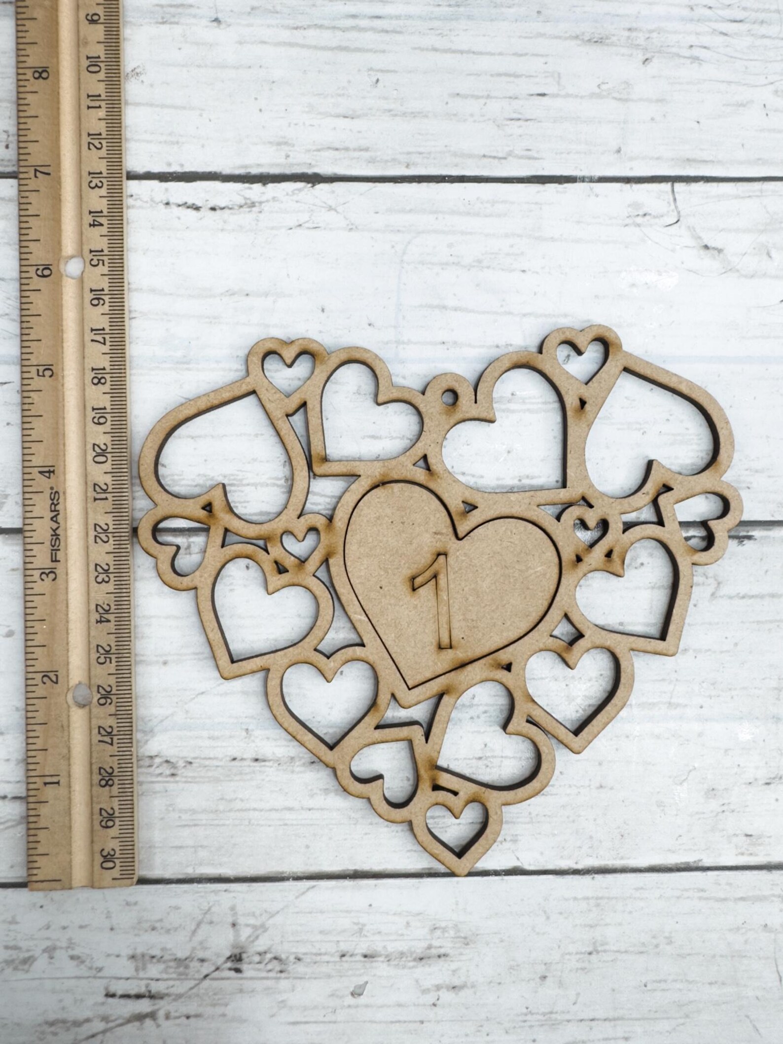 Unfinished Style 1 Heart Shape Clusters Laser Cut Wood Outline Frame ...