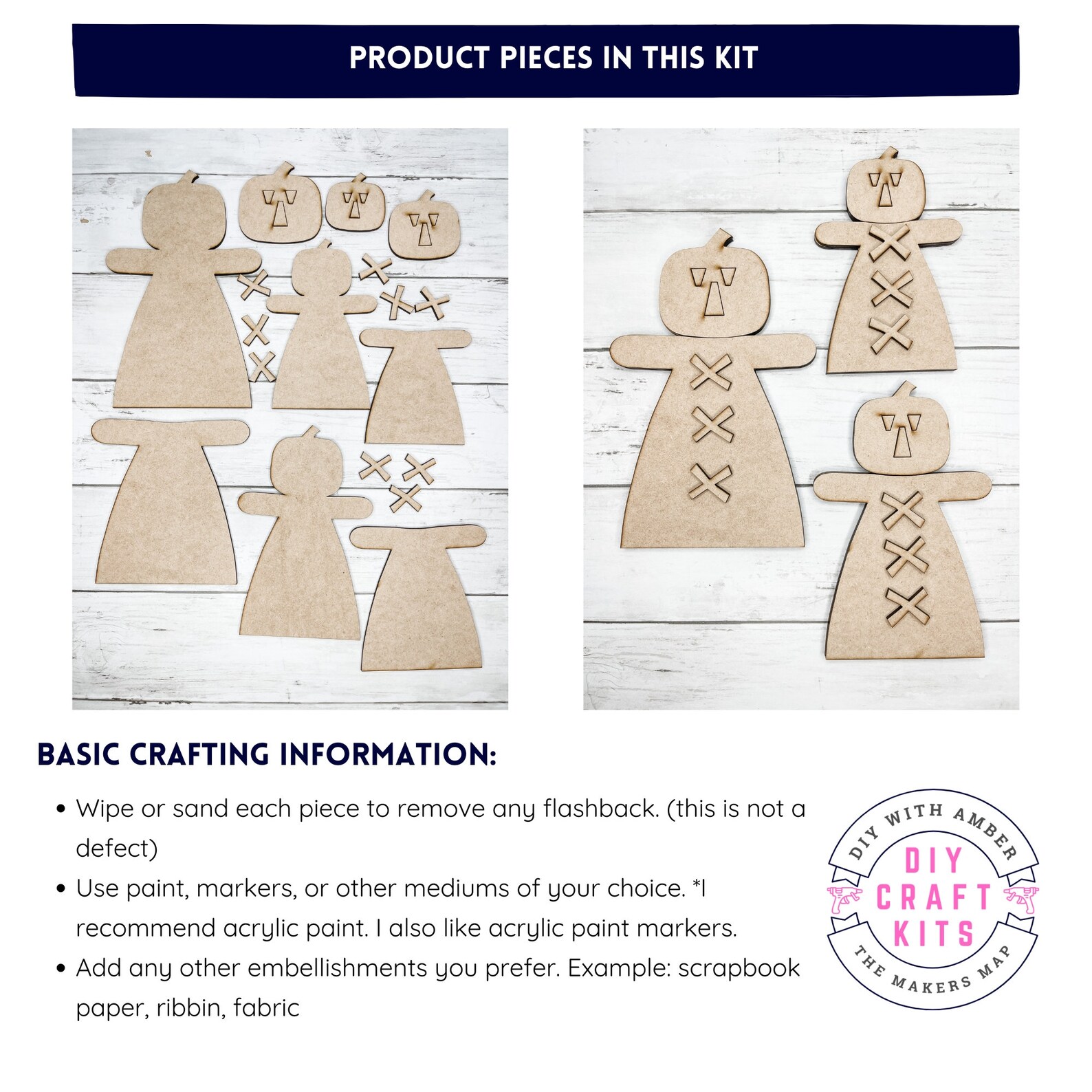 Scarecrows Set of 3 DIY Craft Kit | Thanksgiving Decor | Autumn Fall ...