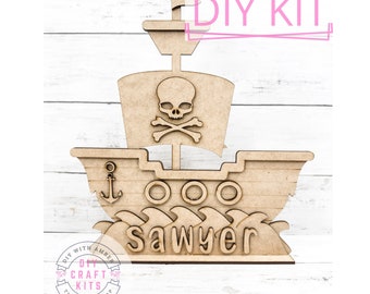 Custom Pirate Ship Name Sign, Personalized Kids Pirate Party Sign ...