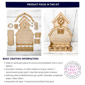 Farmhouse Barn Interchangeable Box Base DIY Craft Kit | Rustic Decor ...