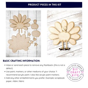 Wooden Turkey DIY Craft Kit | Standing Turkey | Fall Decor | Turkey ...