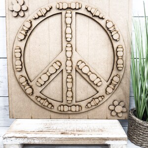Spindle Peace Sign DIY Kit | Boho Home Decor | Hippie Room Decorative ...