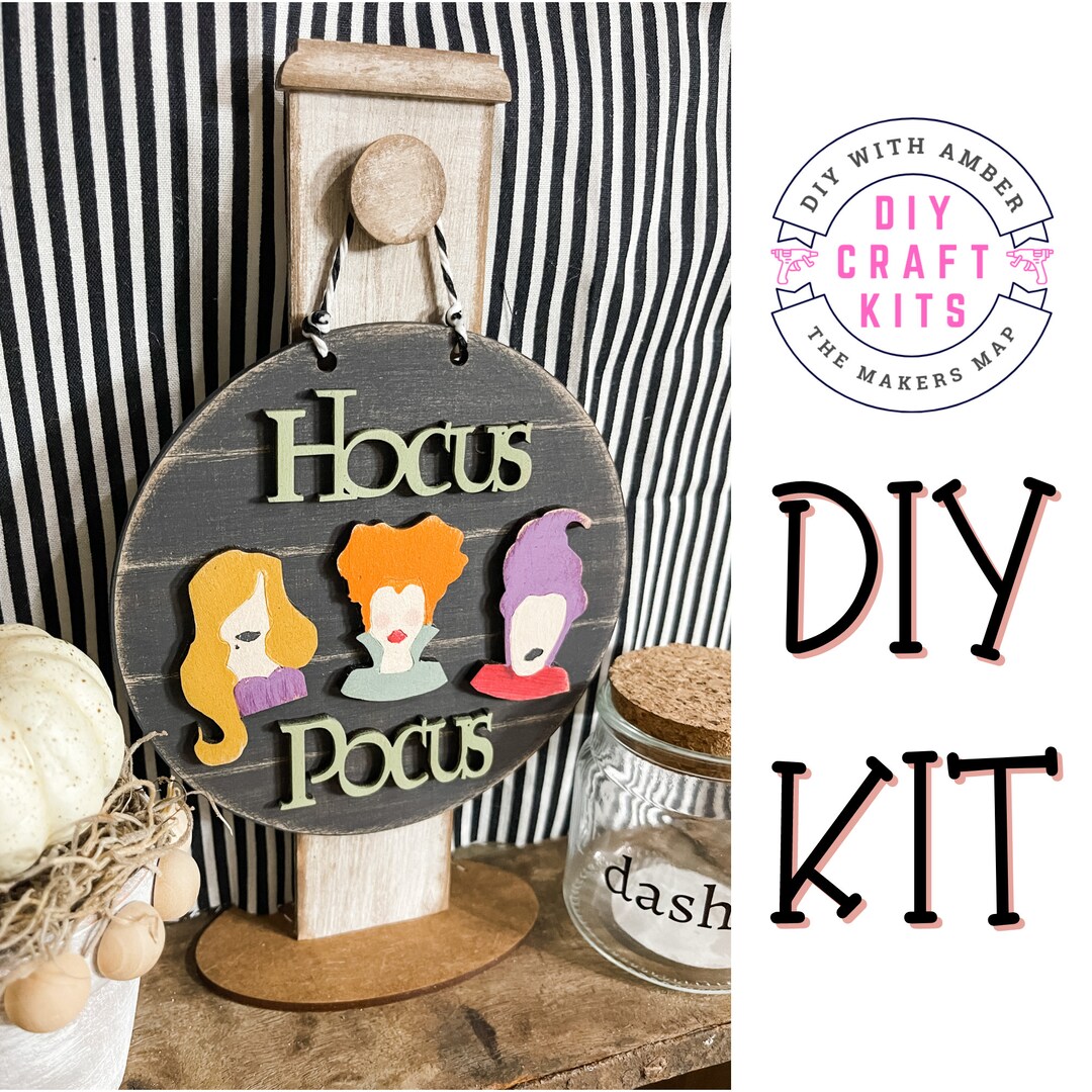 5 in Hocus Pocus Fall Halloween Sign and Stand | Paint Your Own ...