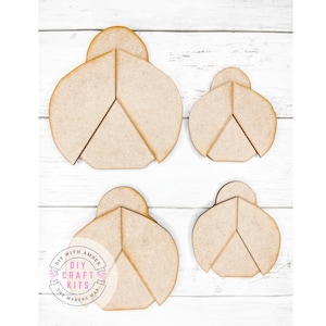 Set of Wooden Ladybugs DIY Kit | Unfinished Wood Blank | Spring Nature ...