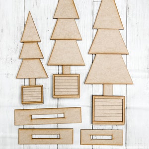 Trio of Plank Winter Trees Crafting DIY Kit | Unfinished Wood Craft ...
