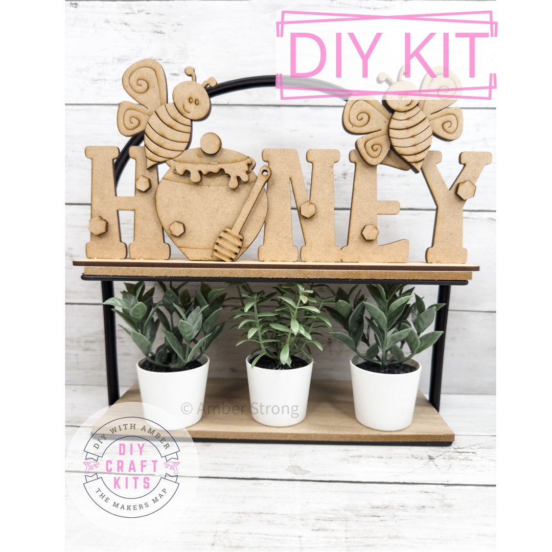 Honey Word Shelf Sitter Sign DIY Kit | Kitchen Decor Craft Set | Coffee ...