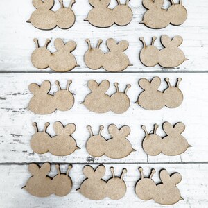 Mini Side View Bee Wood Shapes Set | Wood Cutouts | Bumble Bee Decor ...