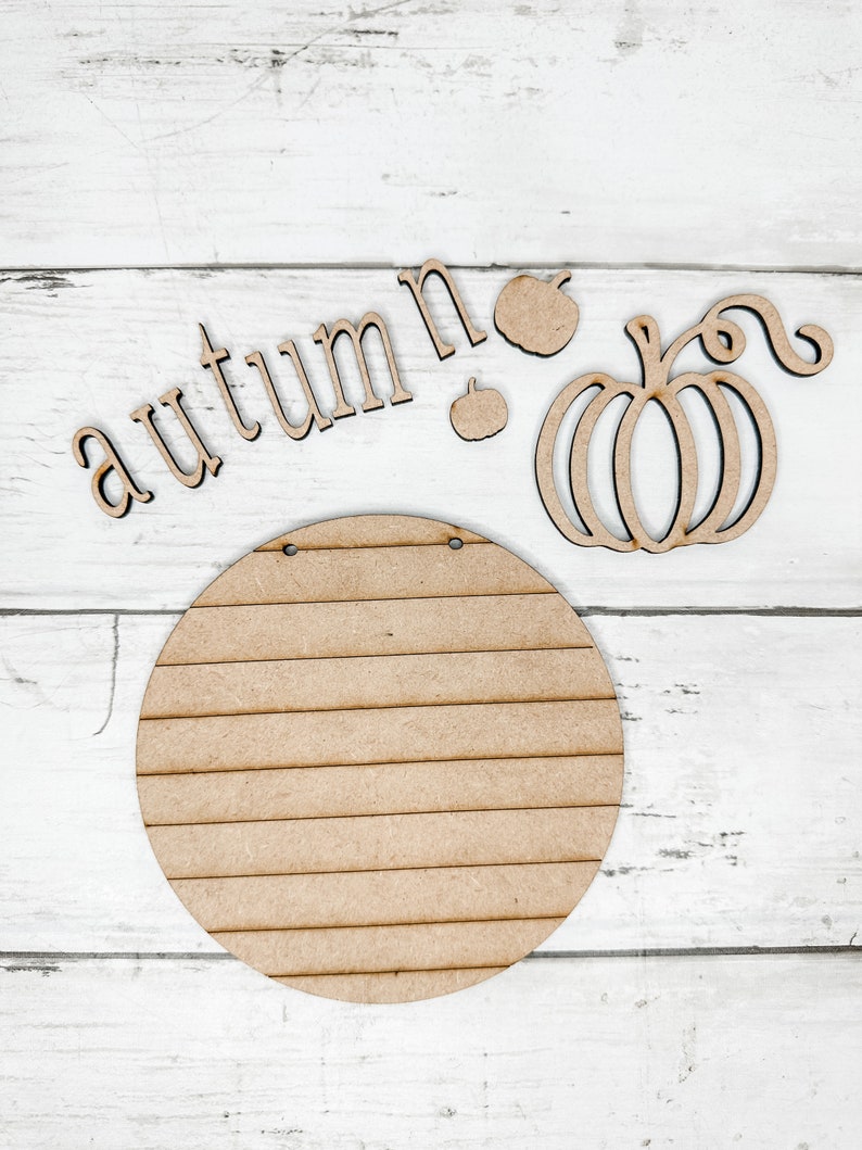 Autumn Pumpkin 5 in Round Sign and Stand DIY Craft Kit | Wooden Fall ...