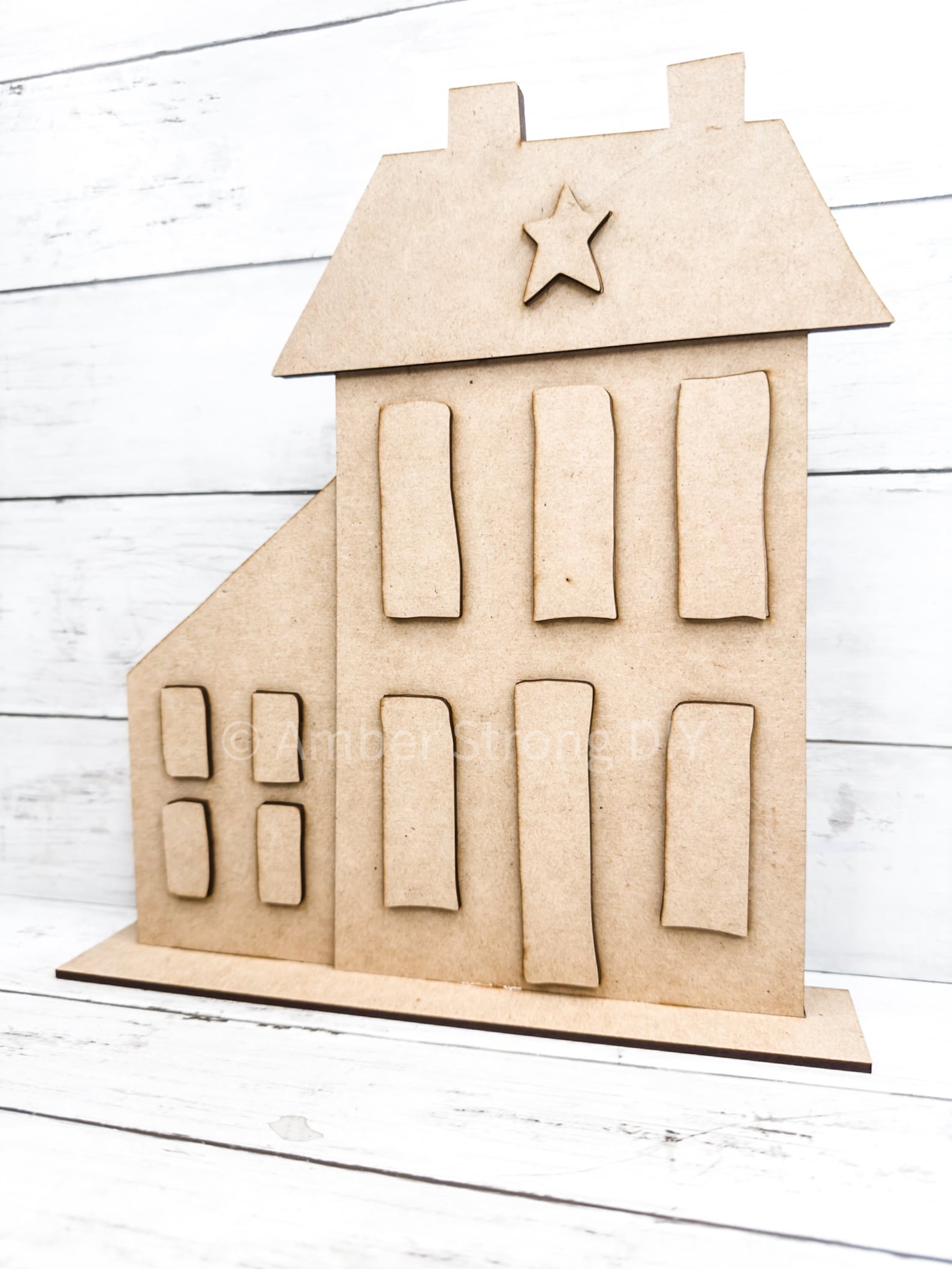 Saltbox House Side Story Shelf Sitter DIY Kit | Primitive Saltbox ...