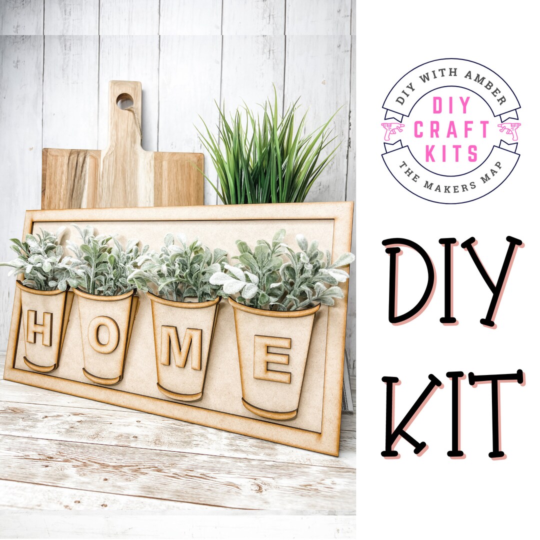 3D Home Bucket Sign DIY Craft Kit | Adult Crafting | Unfinished Wood ...