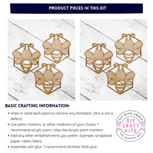 Spring Macrame Bumblebee Trio DIY Kit | Decorative Macrame Craft | Wood ...
