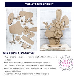 Bunny in Flower Pot DIY Kit | Easter Bunny Decor Craft Kit | Flower Pot ...