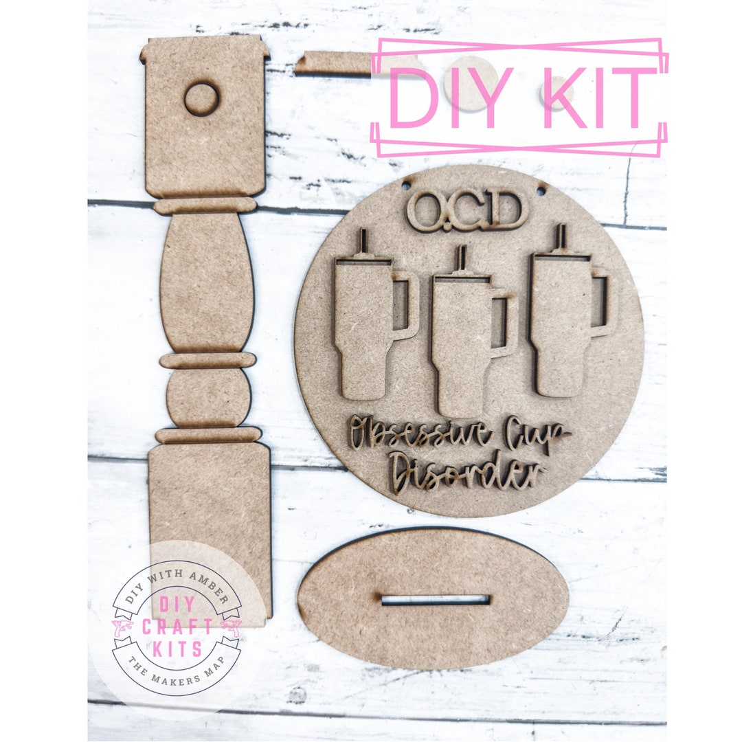 Obsessive Cup Disorder 5 Inch Sign and Stand DIY Kit | OCD Hanging Sign ...
