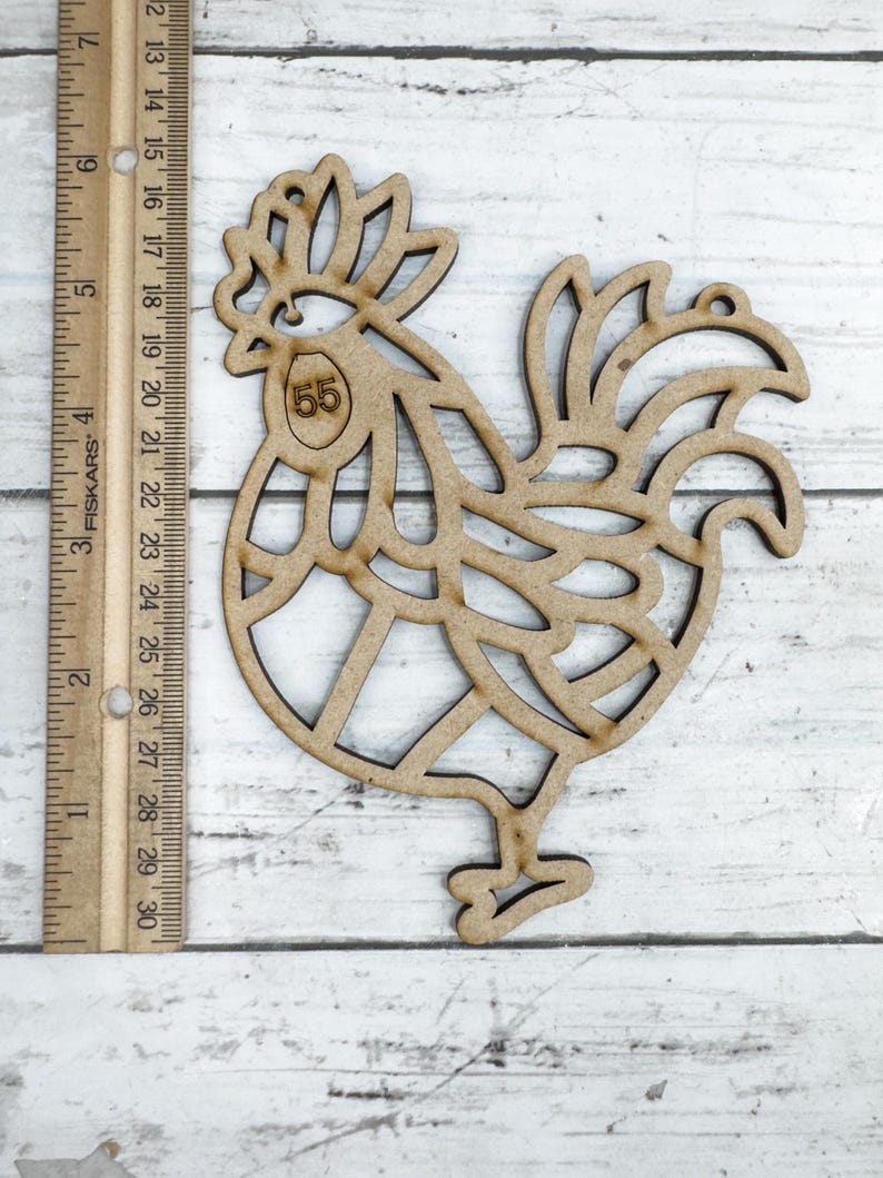 Unfinished Style 55 Rooster Cut Wood Outline Frame Blank DIY | Farm ...
