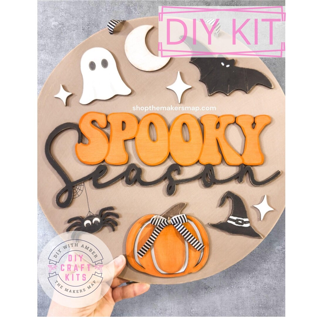 Spooky Season Door Hanger Sign DIY Craft Kit | Halloween Wreath ...