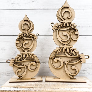 Stacked Flourish Ornaments DIY Craft Kit | Paint Your Own Christmas ...
