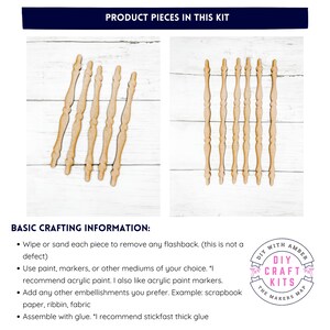Set of 11 Spindles DIY Kit | Everyday Decorative Craft | Wood Craft Kit ...
