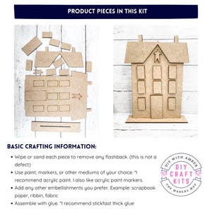 8 Window Saltbox House Shelf Sitter DIY Kit | Primitive House ...