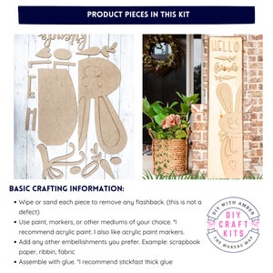 Hello Friends Easter Bunny Porch Leaner Add on Pieces DIY Craft Kit ...