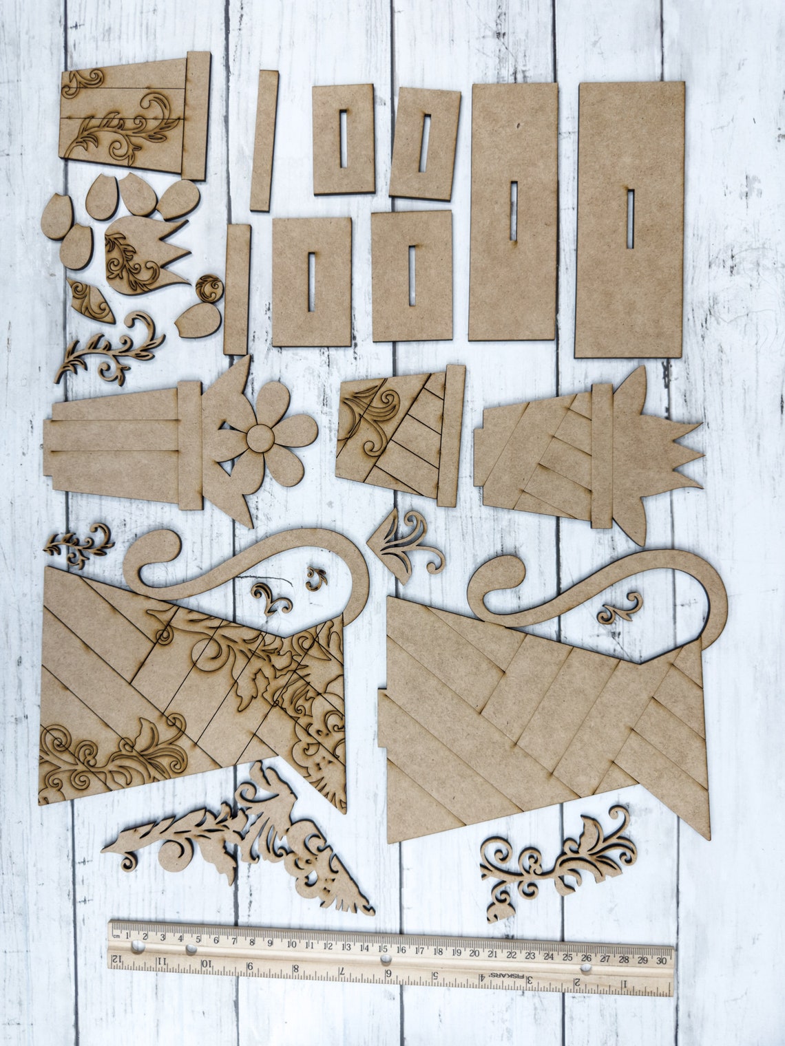 DIY Kit Wooden Pitcher and Potted Flowers | Decorative Pitcher | Wood ...