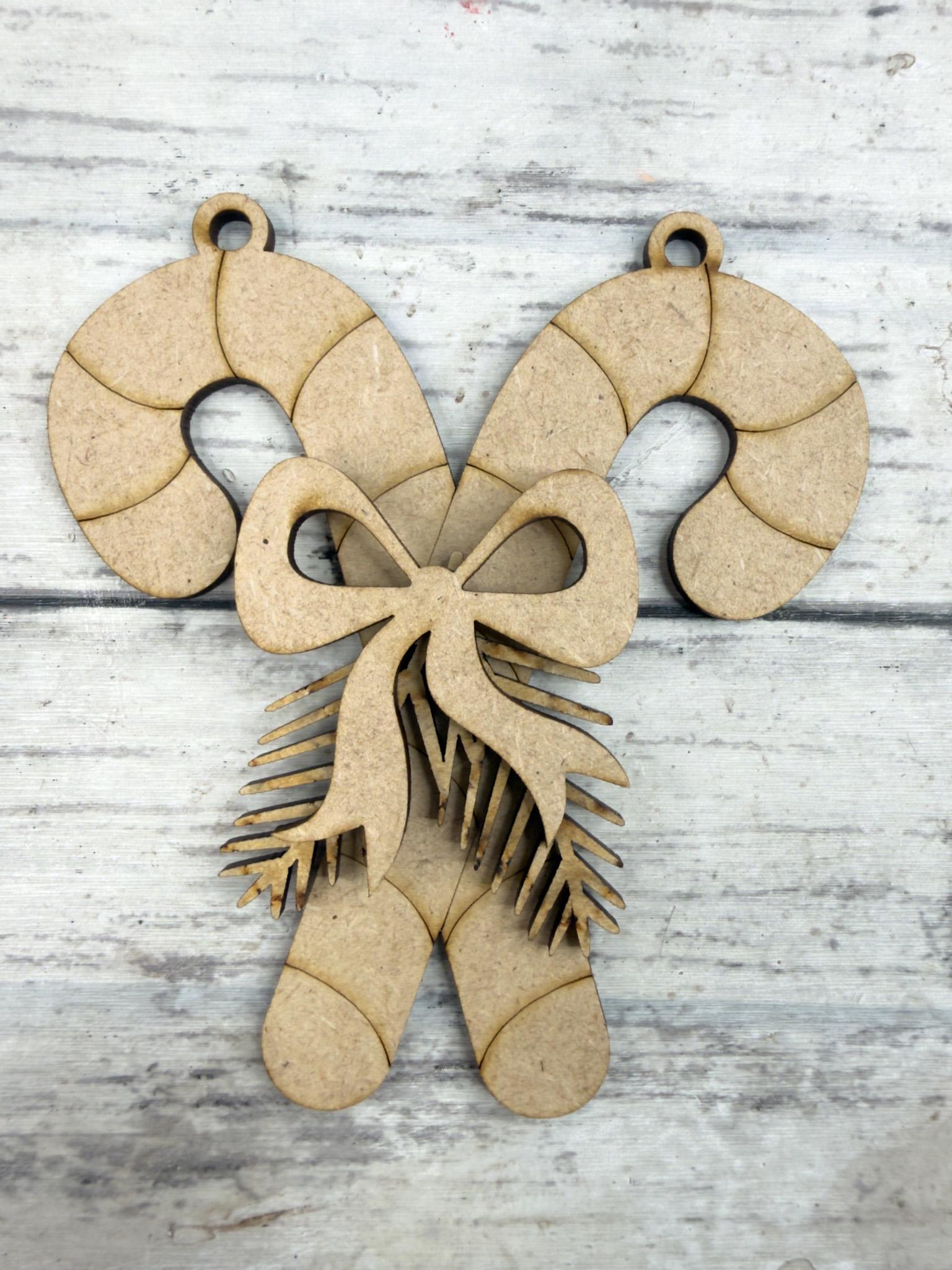 Cute Crossed Candy Canes Ornament DIY Kit | Paint Your Own Ornament ...