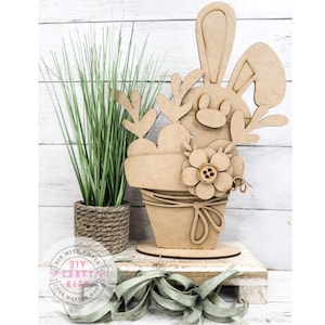 Bunny in Flower Pot DIY Kit | Easter Bunny Decor Craft Kit | Flower Pot ...