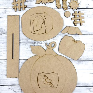 Pumpkin House DIY Craft Kit | Farmhouse Autumn Wood Blank Shelf Sitter ...
