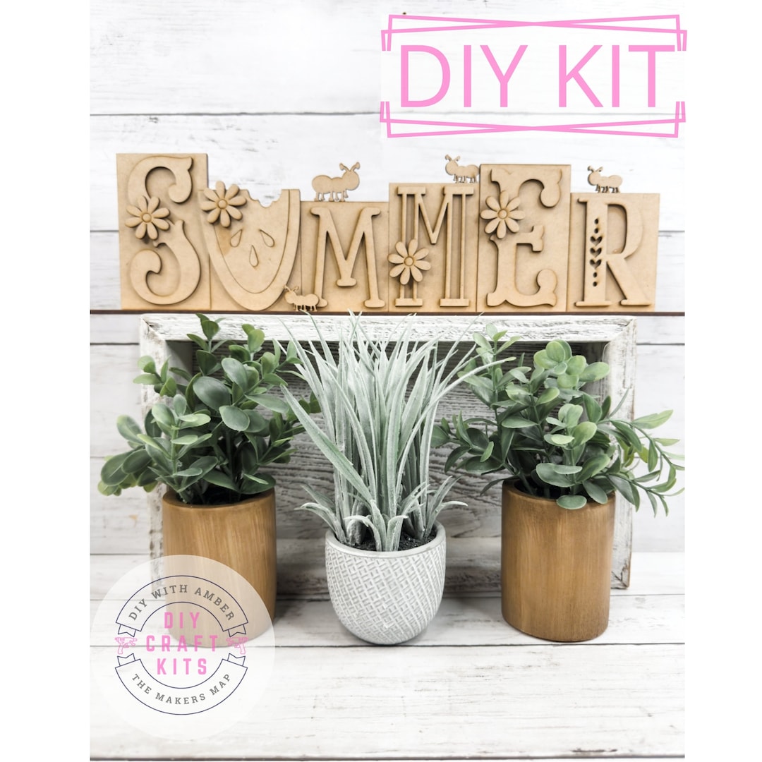 Summer Shelf Sitter Sign DIY Kit | Summer Decor | Blank Word Cutout ...