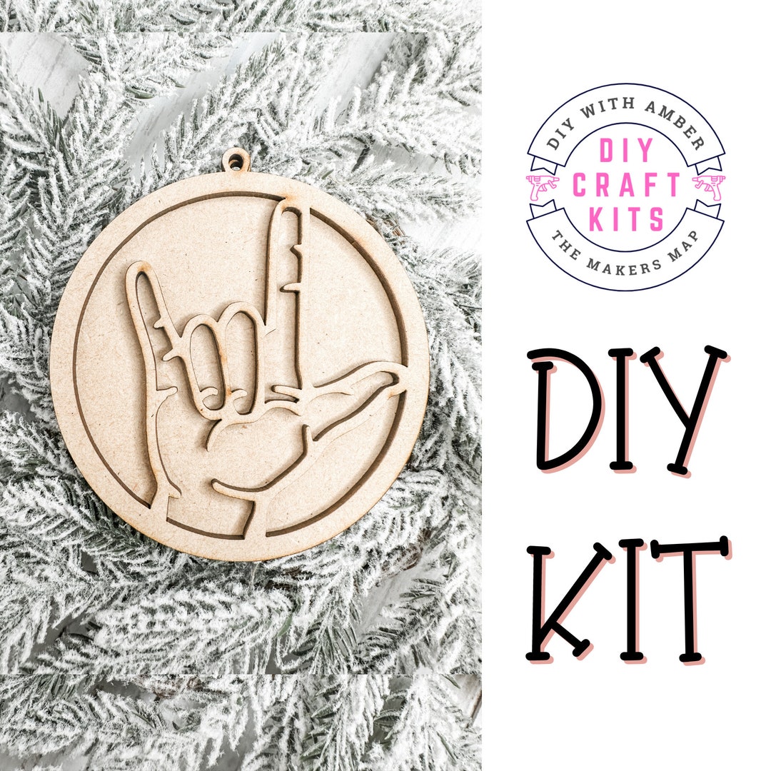 ASL Sign Language Hand I Love You Ornament DIY Craft Kit - Etsy