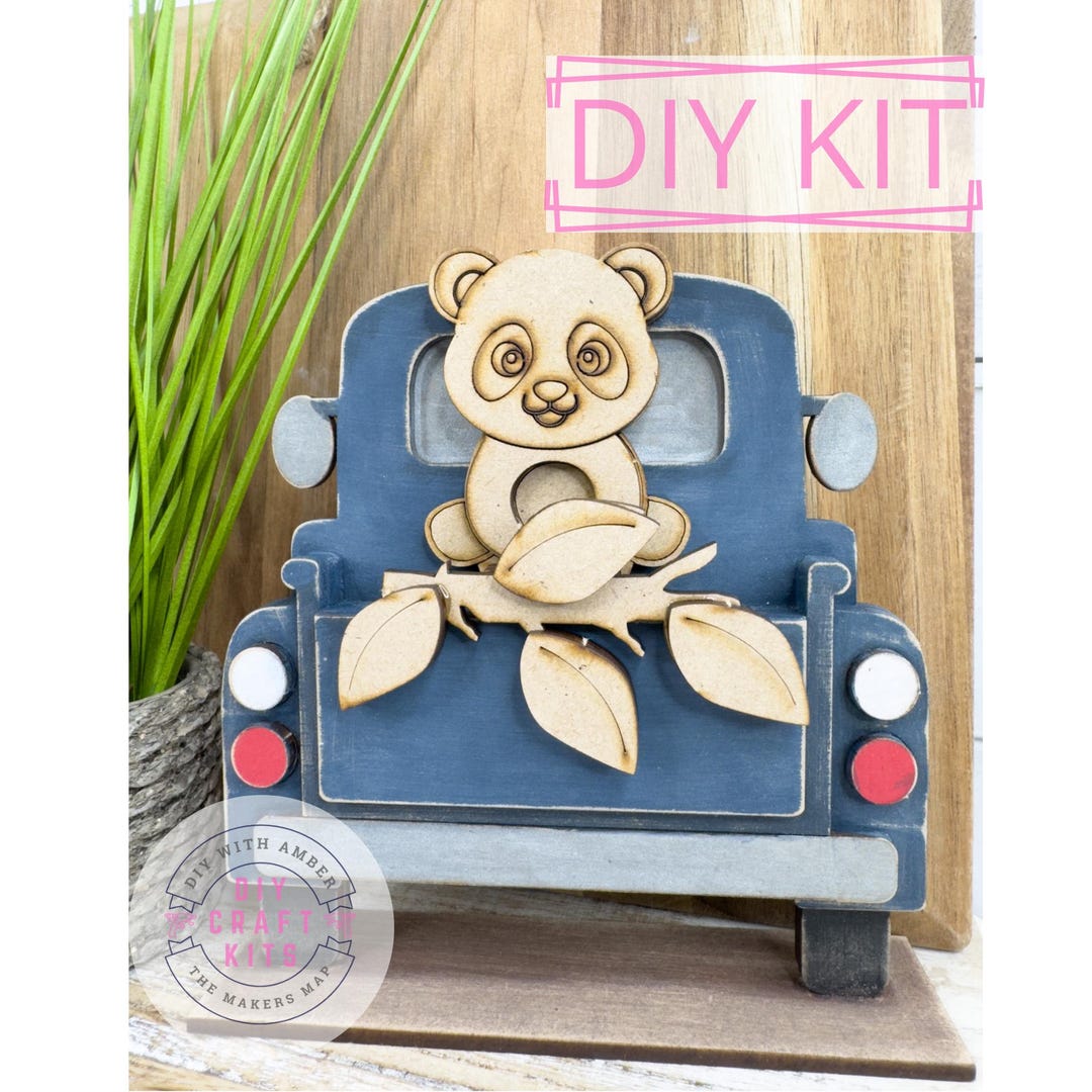 Panda Bear Hugger DIY Craft Kit | Panda Bear Decor | Wood Panda Cutout ...