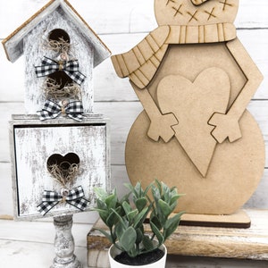 Heart Snowman DIY Kit | Valentine's Day Winter Snowman Craft | Paint ...