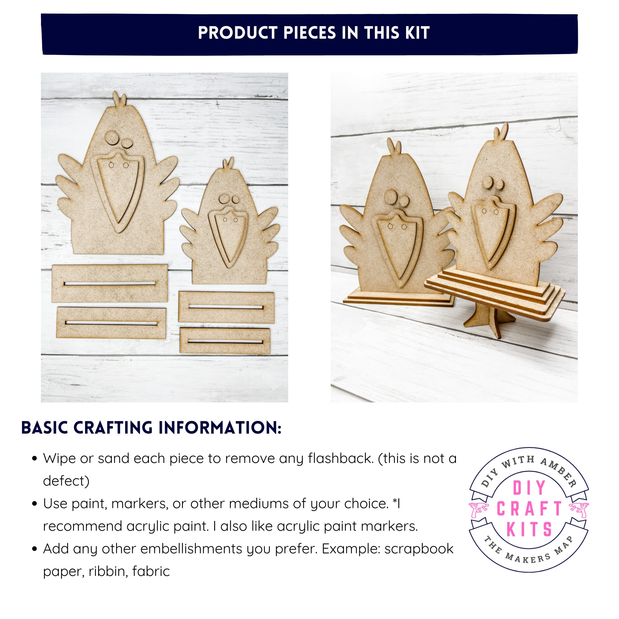 Crows Set of 2 DIY Craft Kit | Wooden Halloween Decor | Spooky Season ...